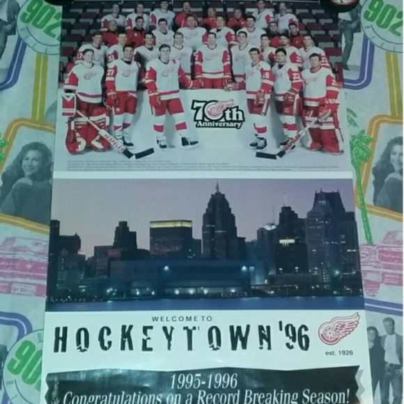 Vintage | Other | 996 Detroit Red Wings Molson Ice Beer Poster 9s ...